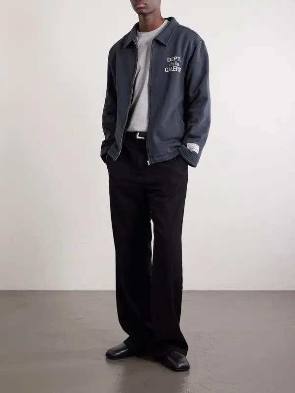 GALLERY DEPT. Logo-print Cotton-jersey Jacket - Black