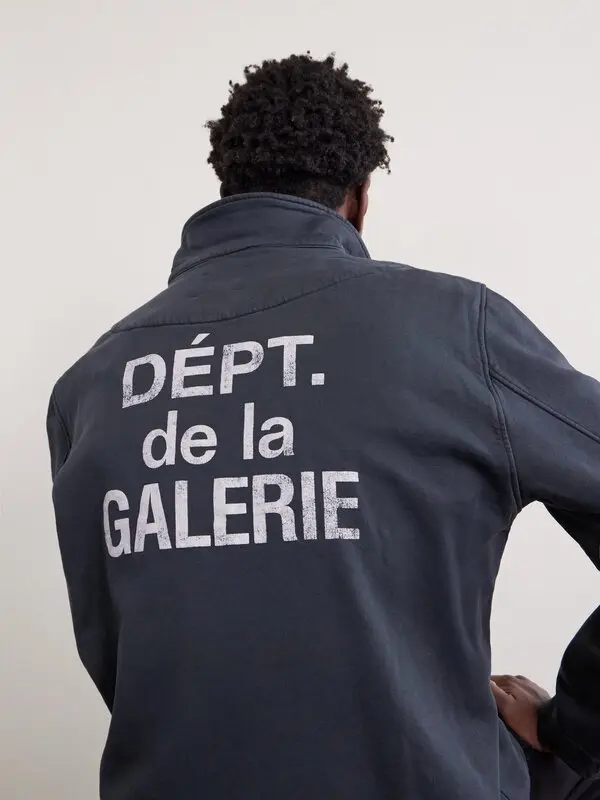 GALLERY DEPT. Logo-print Cotton-jersey Jacket - Black