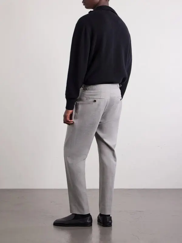 Mr P. Daniel Tapered Wool-flannel Suit Trousers