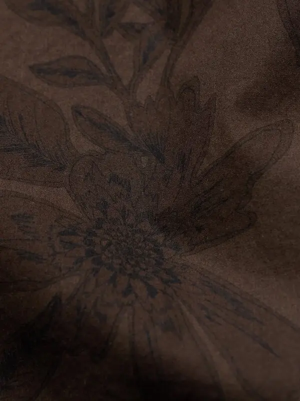 Mr P. Camp-collar Floral-print Cotton Shirt