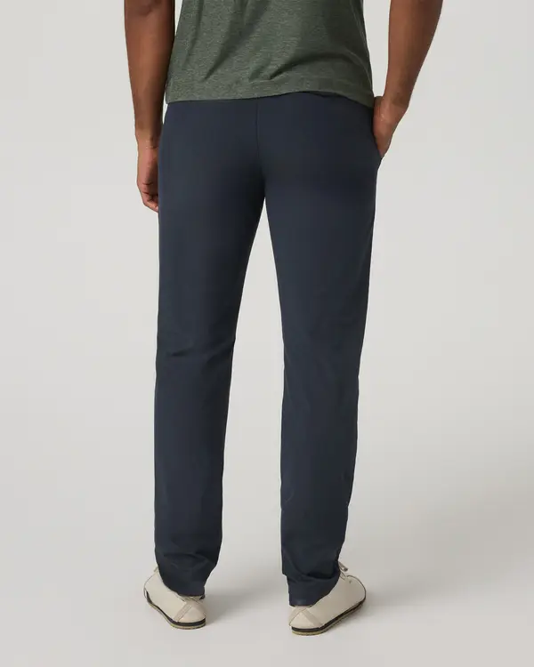 Vuori Aim Trouser Athletic Slim Fit - Navy Linen Texture
