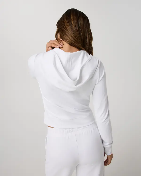 Vuori Halo Mini Full Zip Hoodie - White
