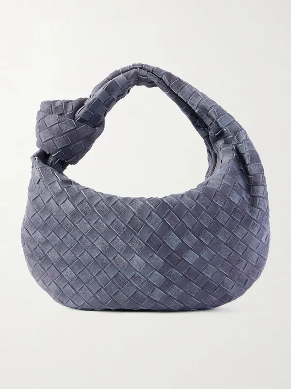 Bottega Veneta Jodie Small Intrecciato Suede Tote - Blue