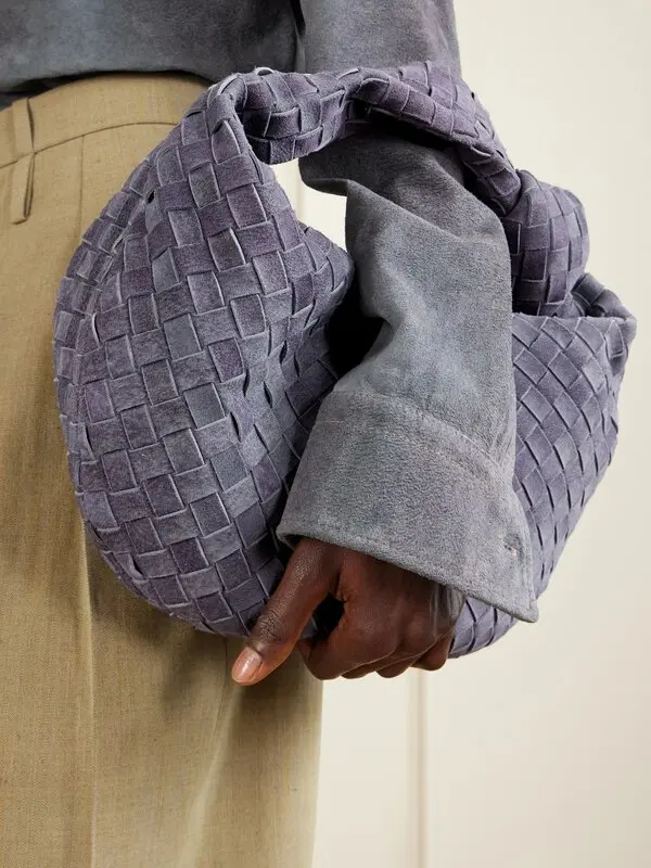 Bottega Veneta Jodie Small Intrecciato Suede Tote - Blue