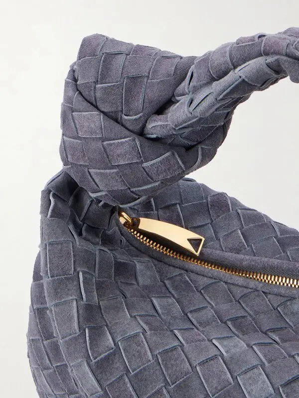Bottega Veneta Jodie Small Intrecciato Suede Tote - Blue