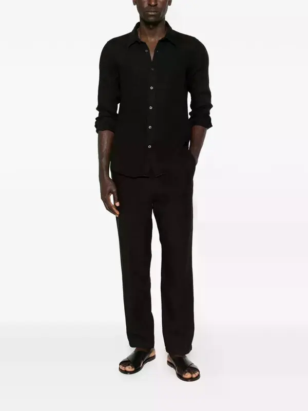 120% Lino Long-sleeve Shirt - Black