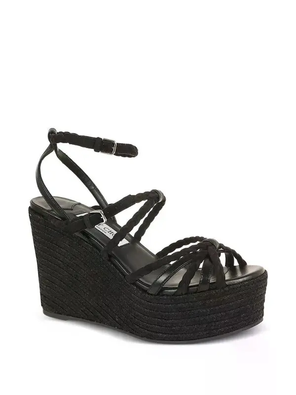 JIMMY CHOO Nyra Braided-strap Platform Sandals - Black