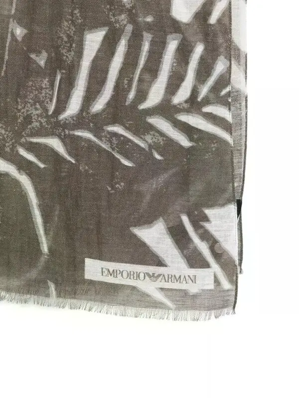 Emporio Armani Leafy-print Scarf