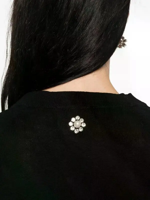 Simone Rocha Pearl-embellished Cropped Cardigan