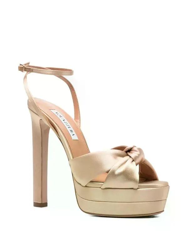 AQUAZZURA Knot Platform Sandals - Neutrals
