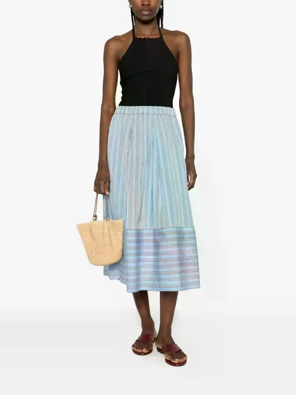 Antonelli Firenze Ibiza Striped Midi Skirt