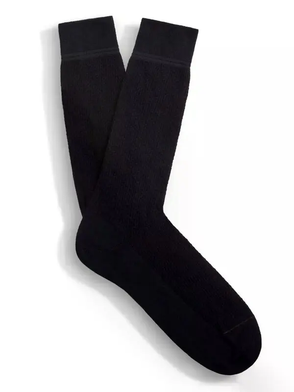 Zegna Jacquard Crew Socks - Blue