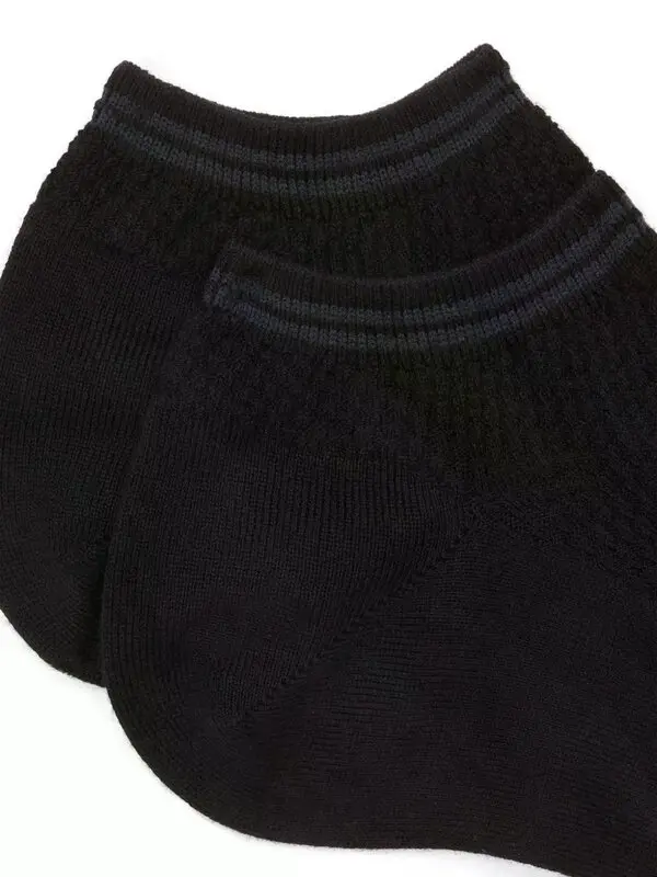 Zegna Stripe-detail Ankle Socks - Black