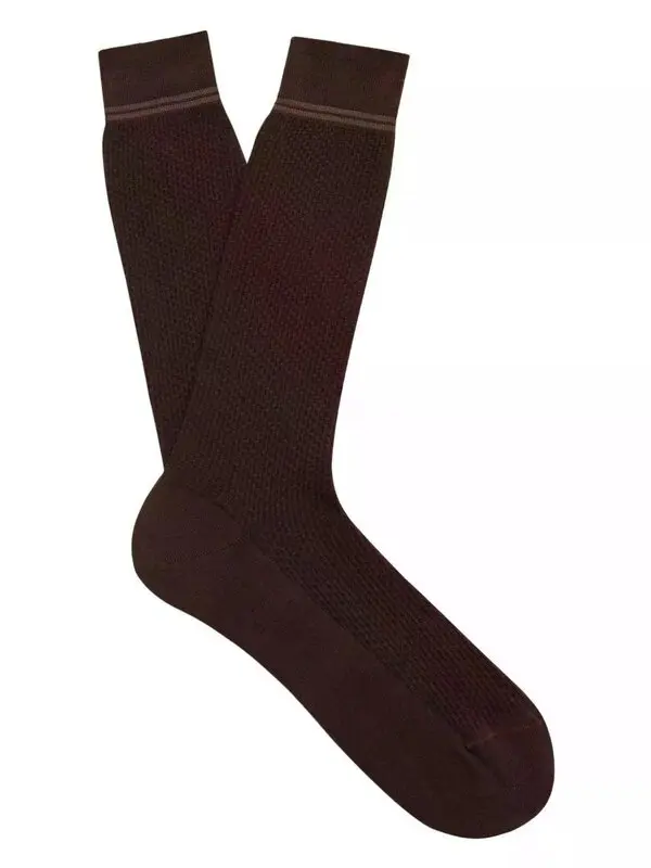 Zegna Jacquard Socks - Brown