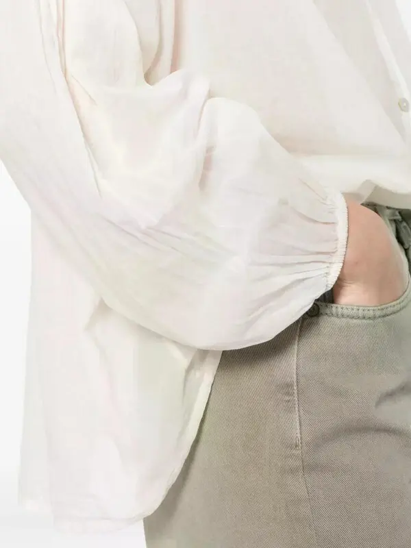 Dixie Buttoned Long-sleeve Shirt - White