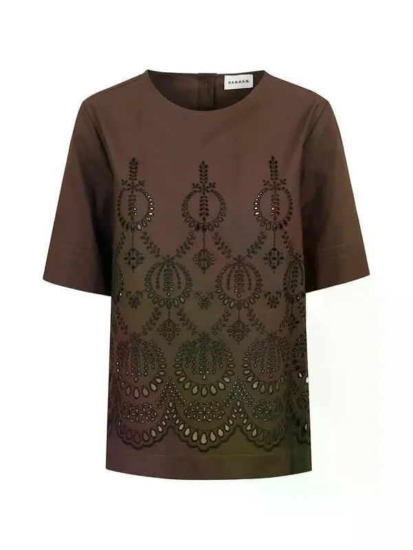 P.a.r.o.s.h Cannes Openwork-detail Top - Brown
