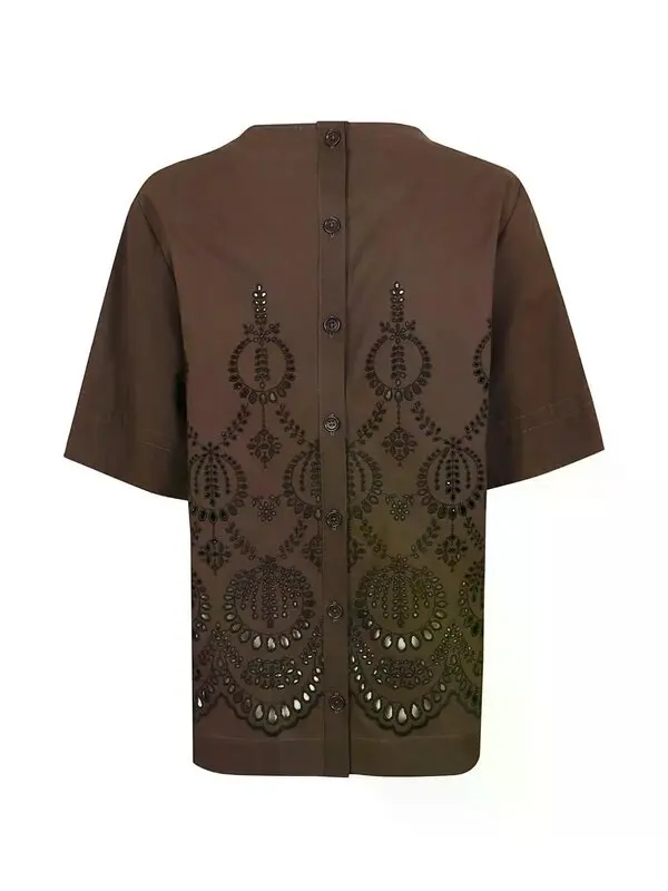 P.a.r.o.s.h Cannes Openwork-detail Top - Brown
