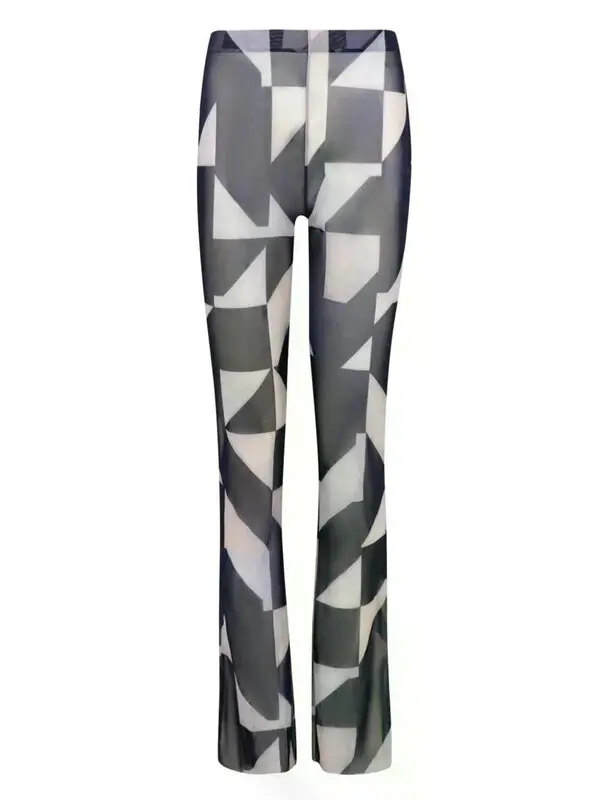 LENNY NIEMEYER Geometric-print Mesh Trousers - White