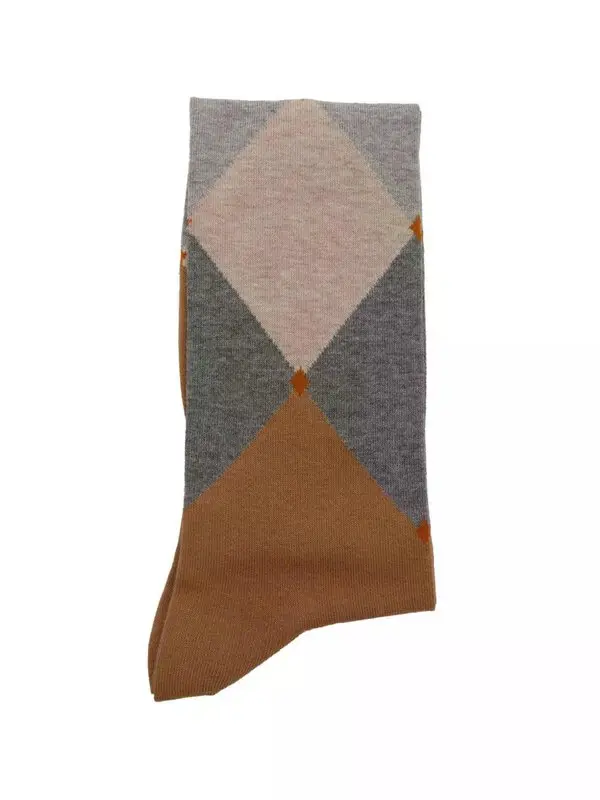 BALLANTYNE Argyle Socks - Brown