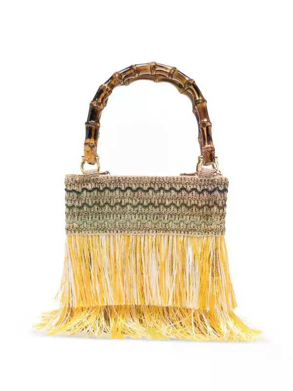 LA MILANESA Small Orchidea Tote Bag With Bamboo Handle