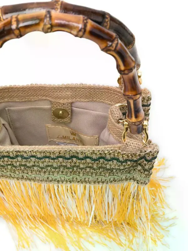 LA MILANESA Small Orchidea Tote Bag With Bamboo Handle