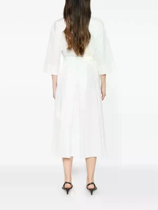 Max Mara Belted Midi Shirt Dress - White