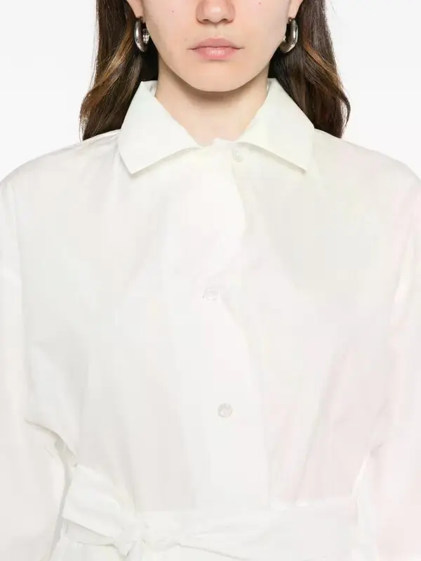 Max Mara Belted Midi Shirt Dress - White