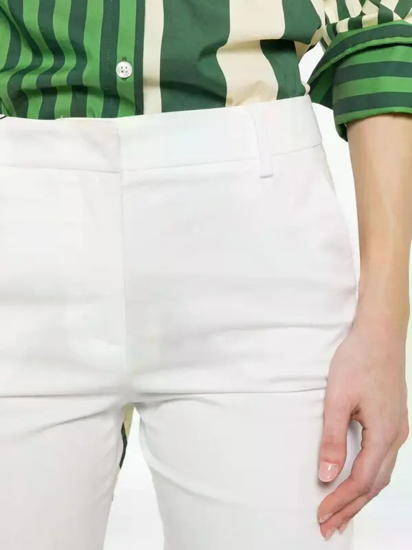 Max Mara Cropped Cigarette Trousers - White