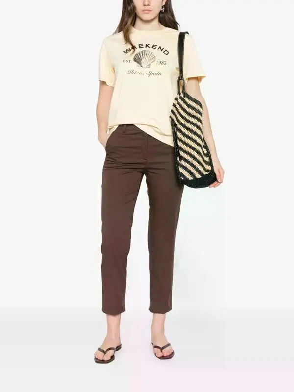 Max Mara Cropped Cigarette Trousers - Brown