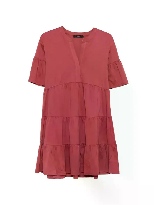 Max Mara Wkdsaggina Ruffled V-neck Mini Dress - Red