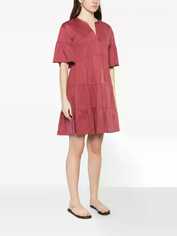 Max Mara Wkdsaggina Ruffled V-neck Mini Dress - Red