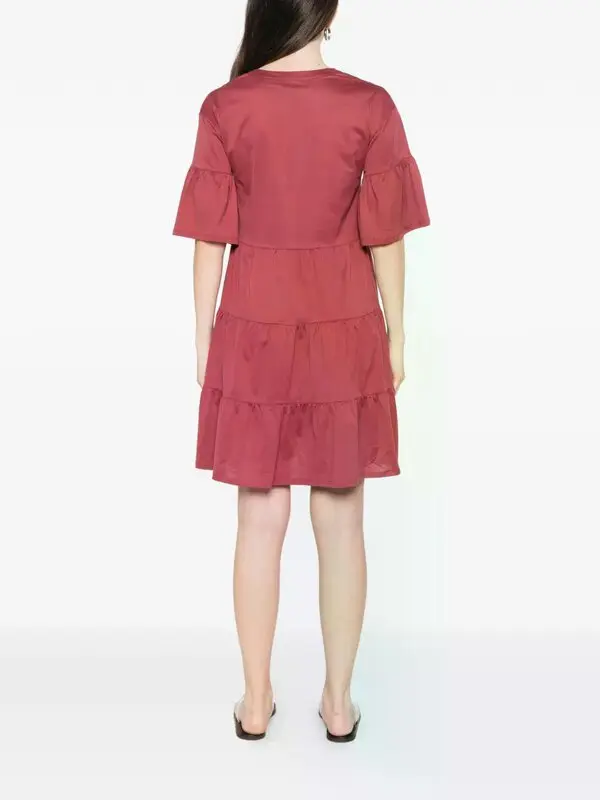 Max Mara Wkdsaggina Ruffled V-neck Mini Dress - Red