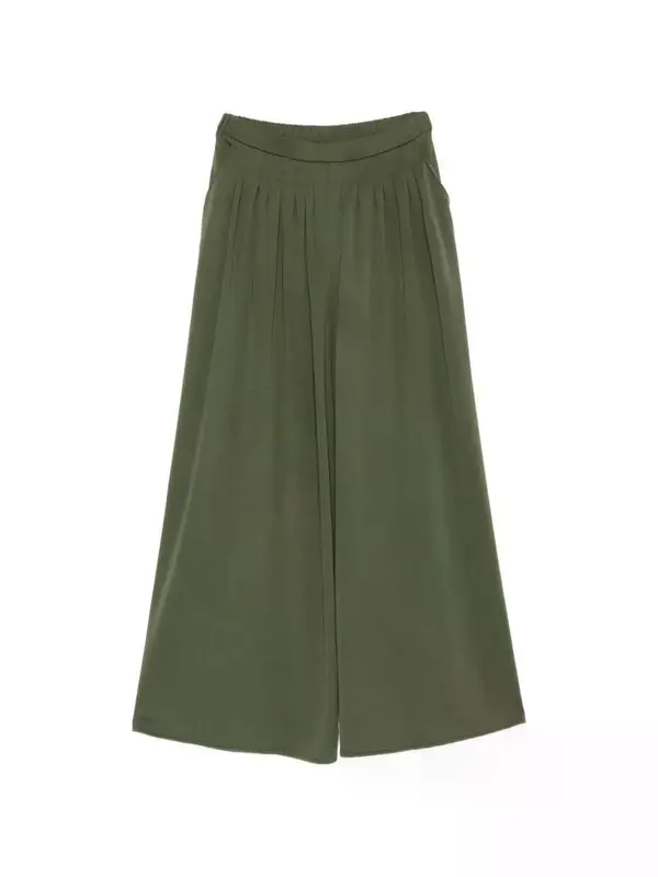 Max Mara Pleated Palazzo Pants - Green