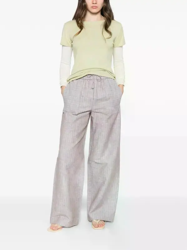 Max Mara Striped Palazzo Pants - Neutrals