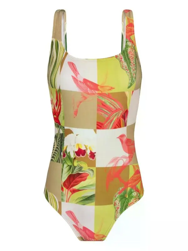 LENNY NIEMEYER Canteiros Patchwork Swimsuit - Green