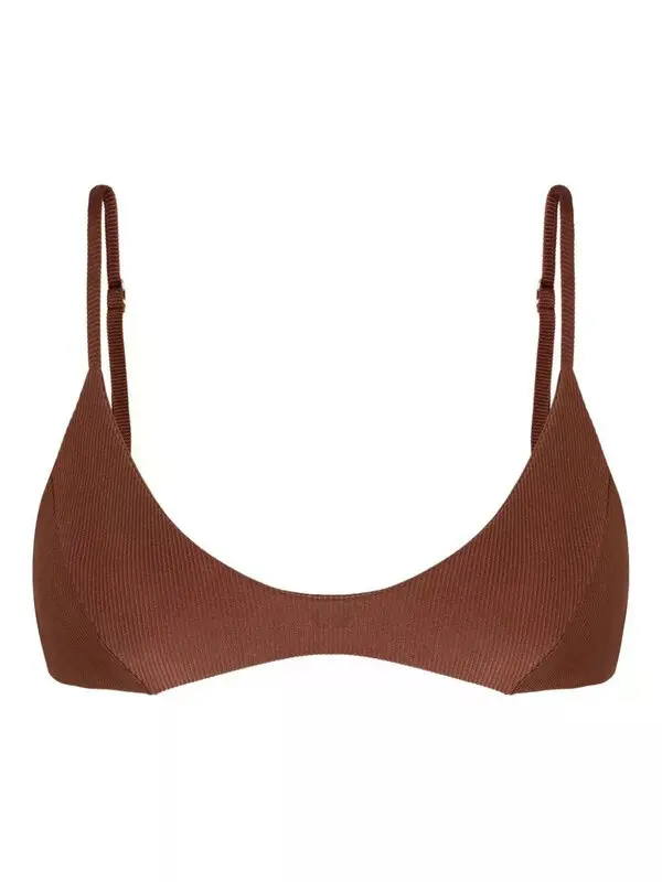 LENNY NIEMEYER Ribbed Triangle Bikini Top - Brown