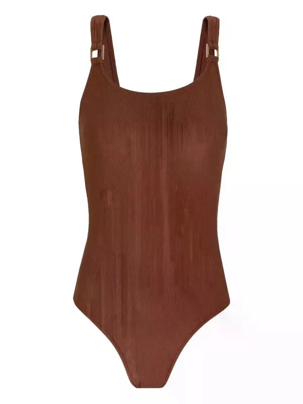 LENNY NIEMEYER Ribbed Low-back Swimsuit - Brown