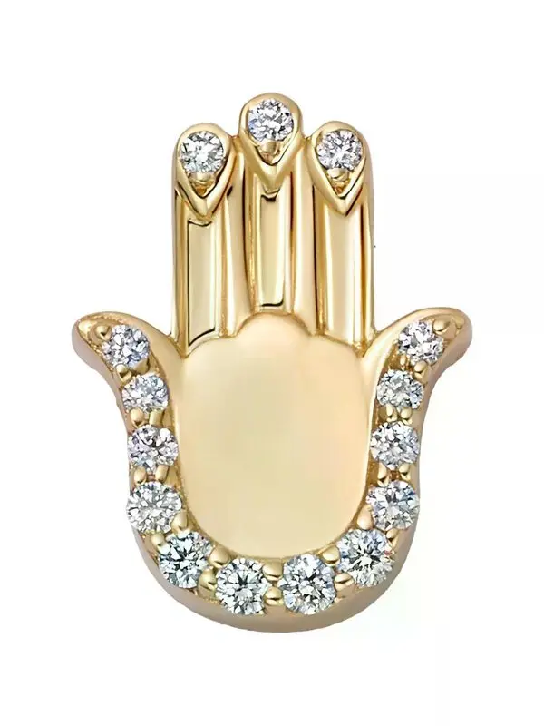 Loquet Diamond Hamsa Charm - Gold