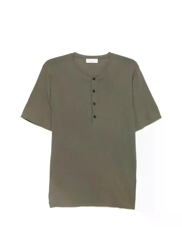 ROBERTO COLLINA Buttoned Polo Shirt - Green