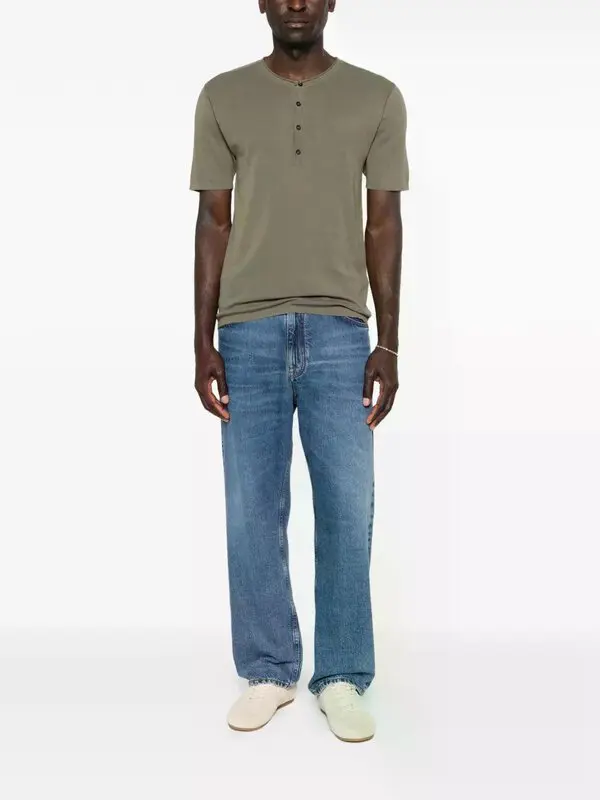 ROBERTO COLLINA Buttoned Polo Shirt - Green