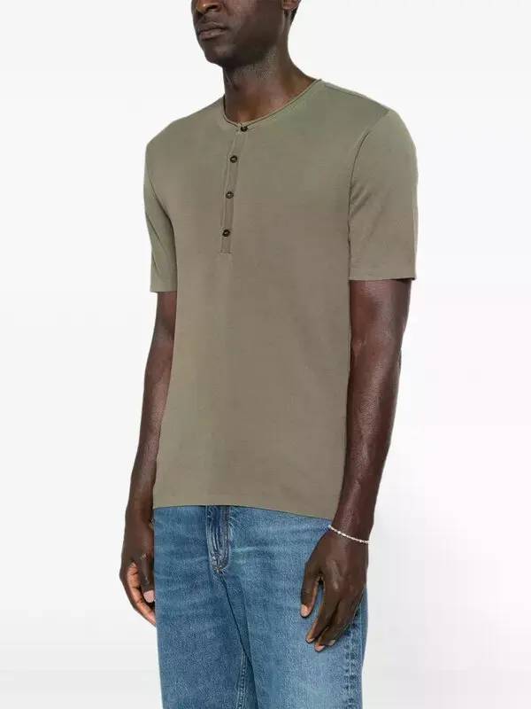 ROBERTO COLLINA Buttoned Polo Shirt - Green