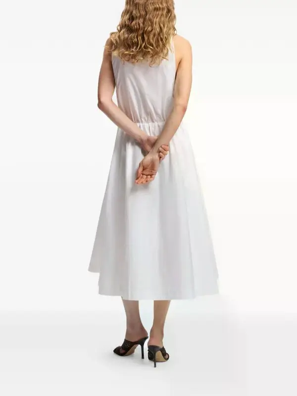 BOSS Collared Drawstring Midi Dress