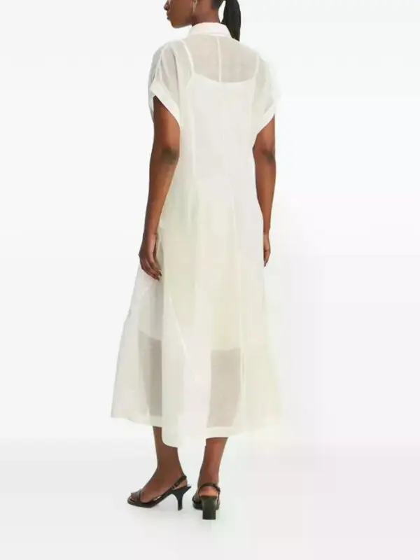 BOSS Pleated Shirt Midi Dress - White
