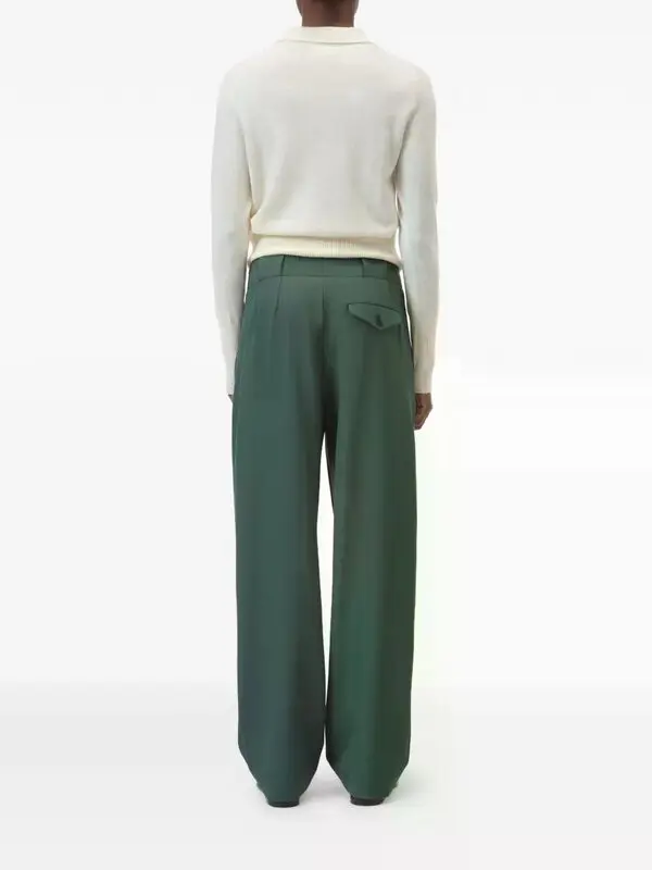 Closed Pleated Wide Leg Trousers