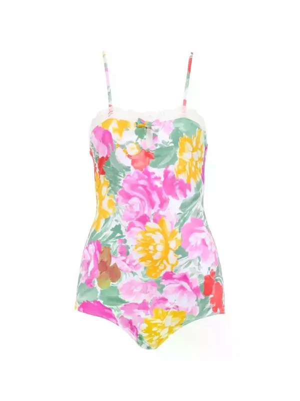Chloé Floral-print Swimsuit - Pink