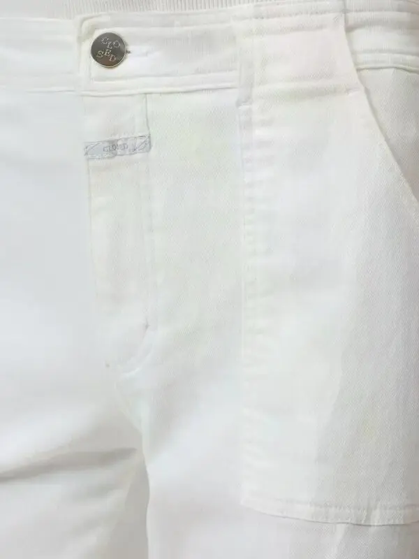 Closed Wide Leg Patch Pocket Jeans