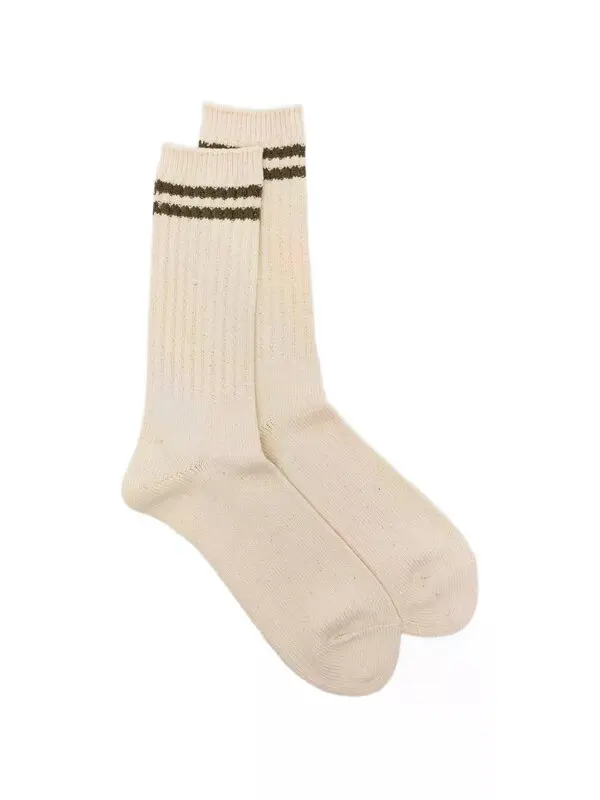 Anonymous Ism Striped Ankle Socks - Neutrals
