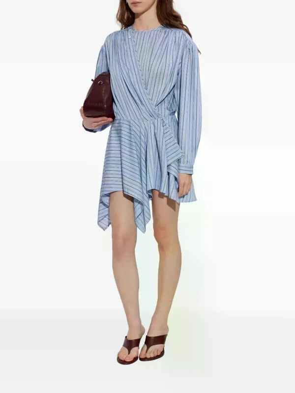 IRO PARIS Utenia Striped Asymmetric Dress - Blue