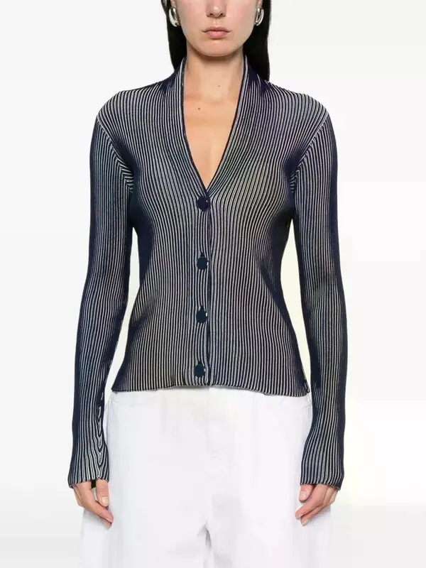 Emporio Armani Buttoned Striped Cardigan