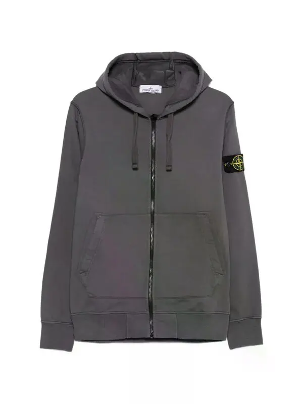 Stone Island Zip Hooded Sweatshirt - Grey